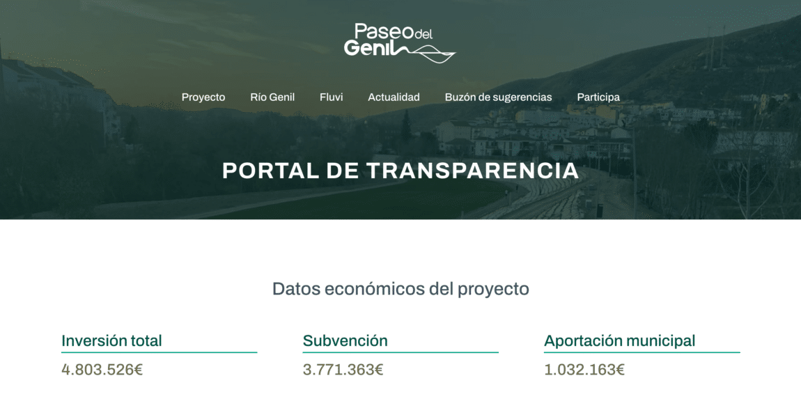 Creación del Portal de transparencia del proyecto